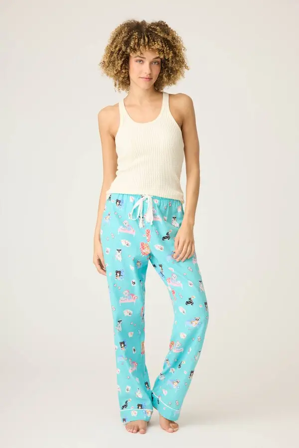 PJ Salvage Super-soft Cotton This Is How I Roll Dog Print Flannel Pants