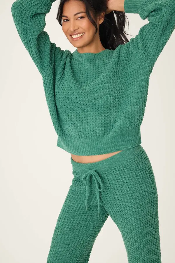 PJ Salvage Chenille Waffle Lounge Pajama Set