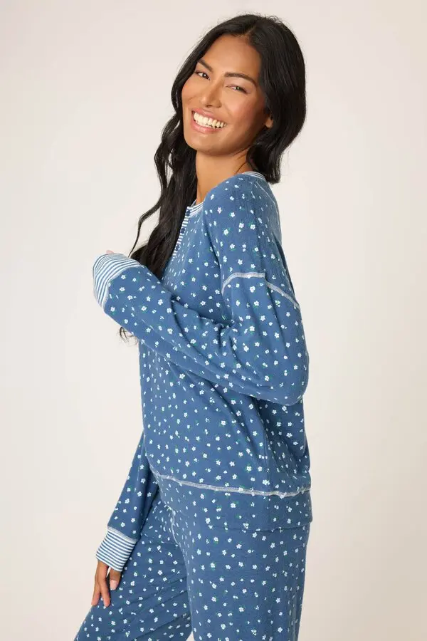 PJ Salvage Ditsy Floral Jersey Pajama Top