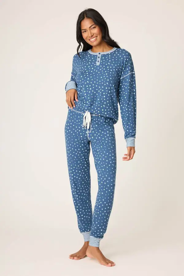 PJ Salvage Ditsy Floral Printed Relaxed Fit Jogger Pants