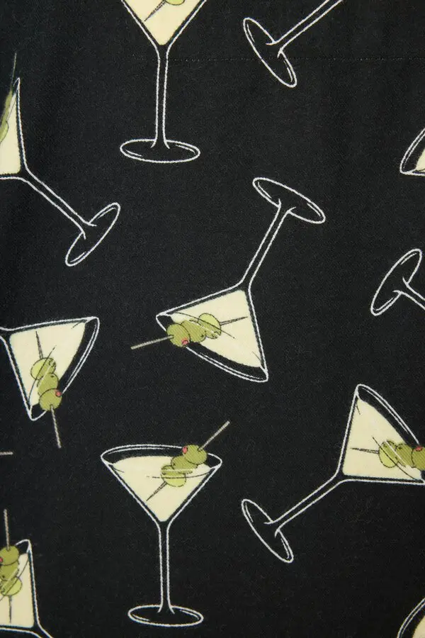 PJ Salvage Super-soft Cotton Merrier With A Martini 3-piece Flannel Pajama Set
