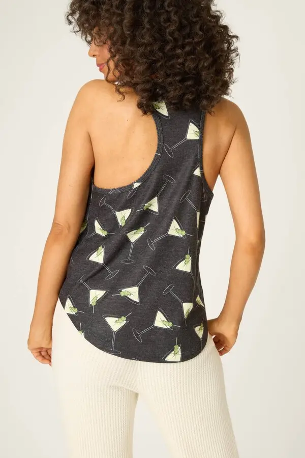 PJ Salvage Merrier With A Martini" Graphic Print Racerback Tank