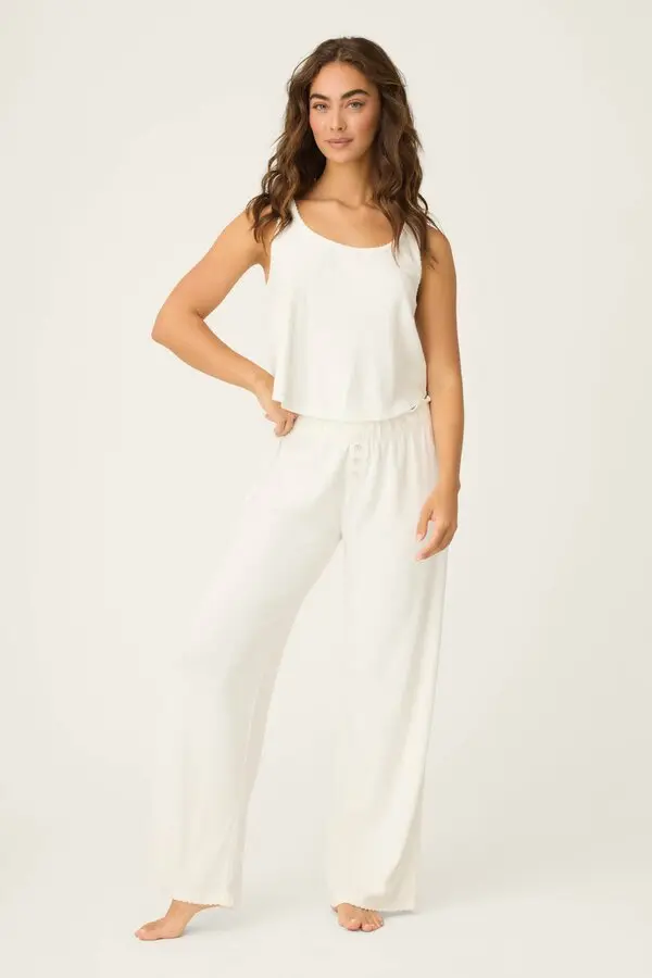 PJ Salvage Pointelle Open Leg Lounge Pants