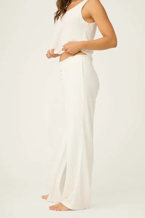 PJ Salvage Pointelle Open Leg Lounge Pants
