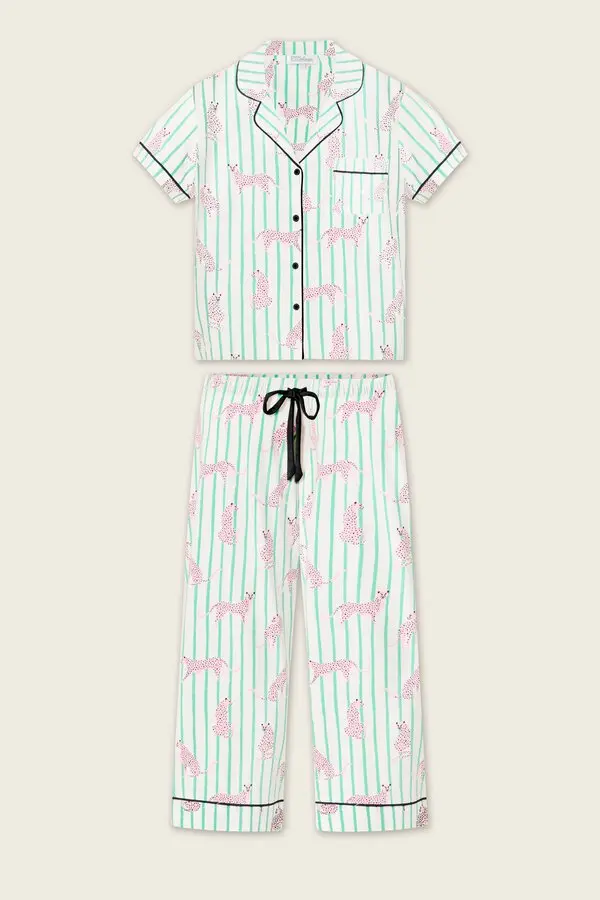 PJ Salvage Whimsy Cool Cat Cropped Pajama Set