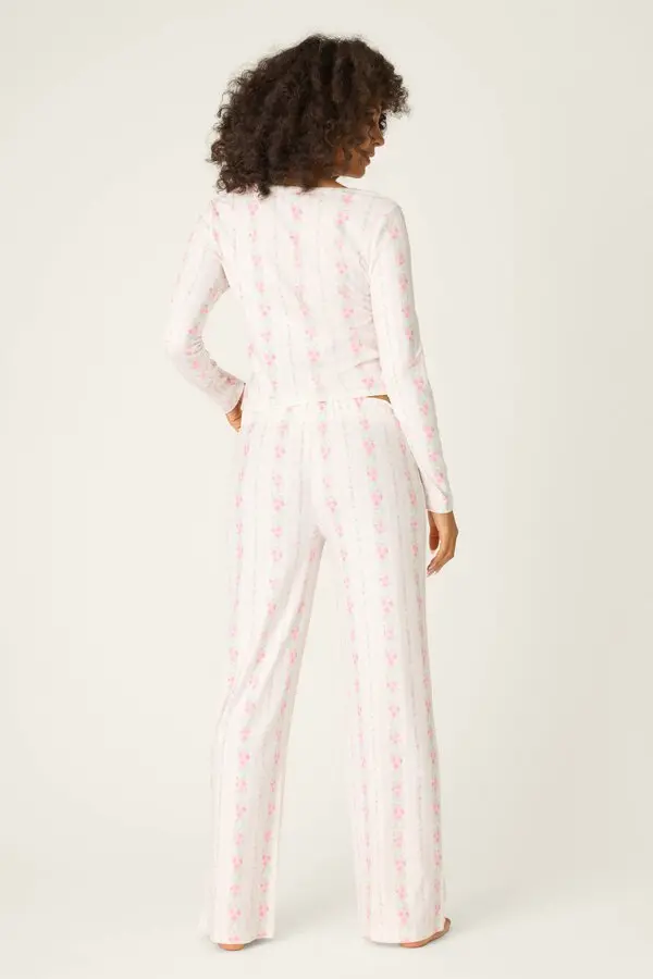 PJ Salvage Roses Are Pink Petal Dream Pointelle Pajama Set