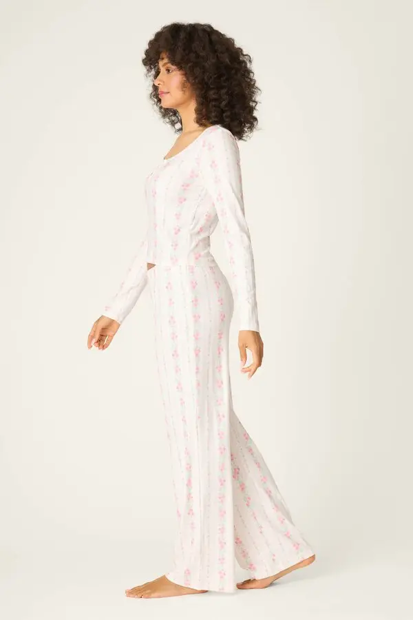 PJ Salvage Roses Are Pink Petal Dream Pointelle Pajama Set
