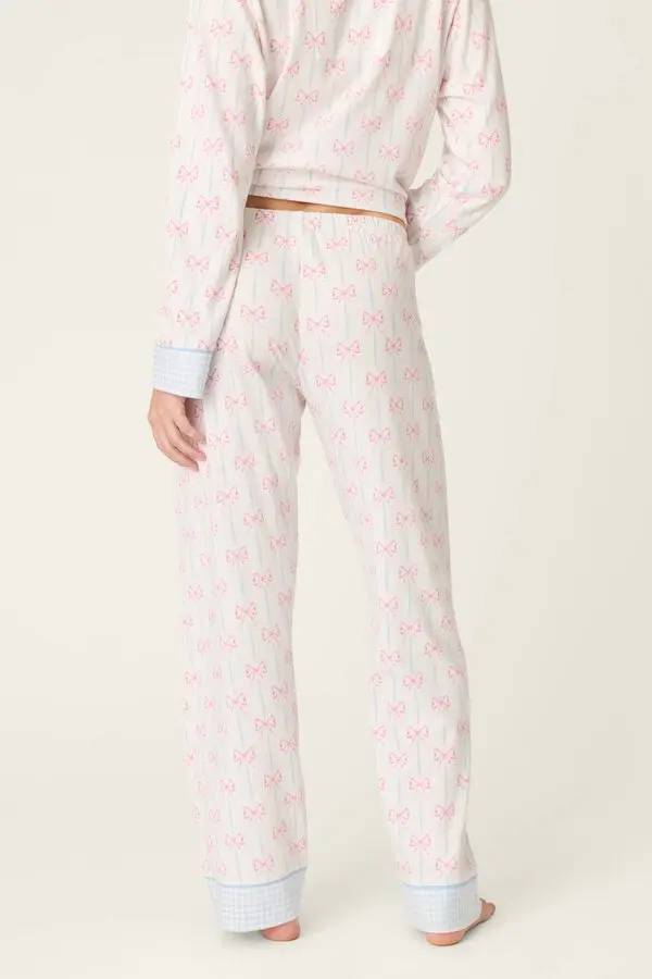 PJ Salvage Bow Print" Open Leg Pajama Pants