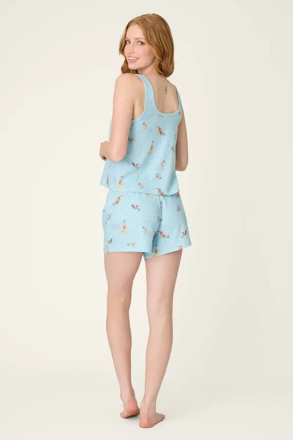 PJ Salvage Boyfriend Boxer World Cup Pups Short Pajama Set
