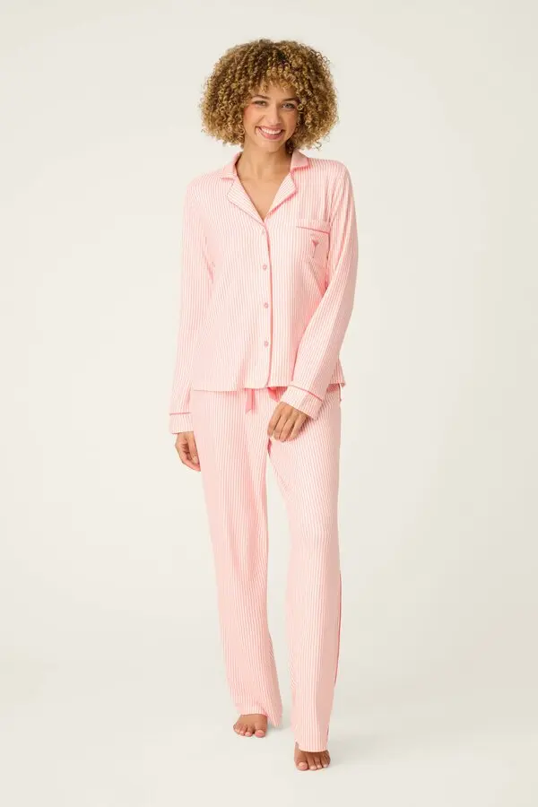 PJ Salvage Paloma Mama Sweet Stripes Long 3-piece Pajama Set