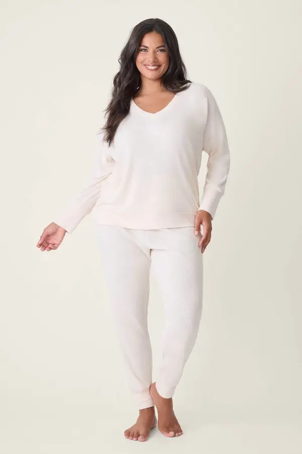 PJ Salvage Textured Essentials Lounge Pajama Set - Stone