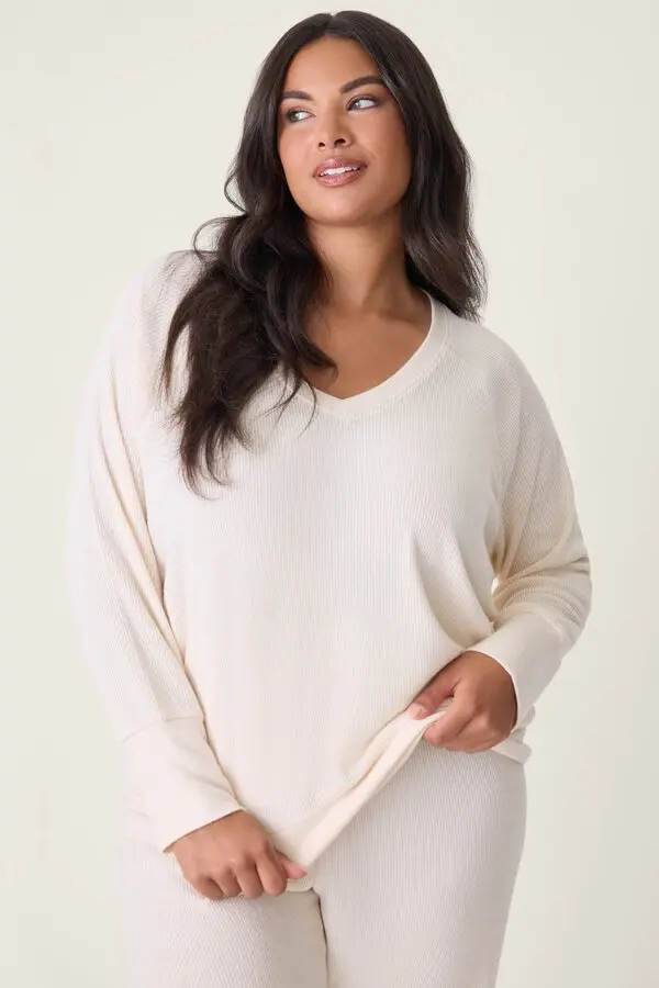 PJ Salvage Textured Essentials Lounge Pajama Set