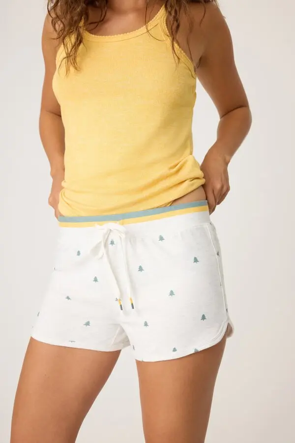 PJ Salvage Campfire Cozy Sleep Shorts With Tree Print