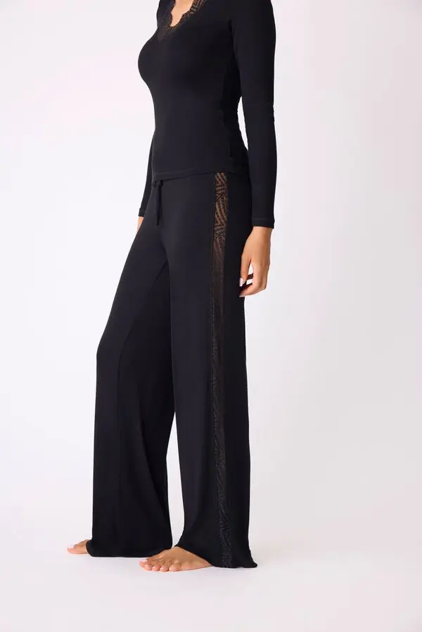 PJ Salvage Lacey Basics Lounge Pants With Lace Insets