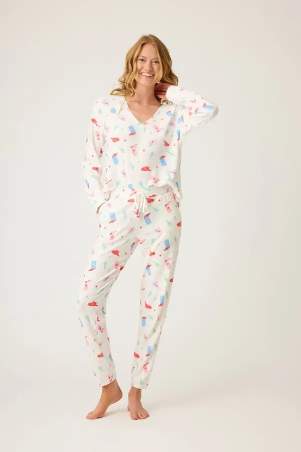 PJ Salvage American Honey Cowboy Print Jogger Pants
