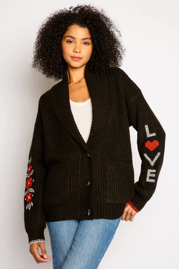 PJ Salvage Embellished Oversized Cardigan - One-color