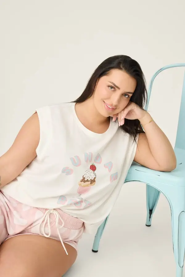 PJ Salvage Super-soft Cotton Sundae Best Lounge Pajama Set Plus Size