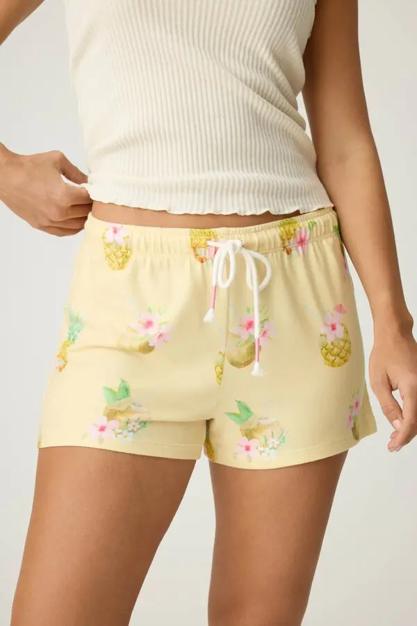 PJ Salvage Aloha Hour Tropical Print Sleep Shorts