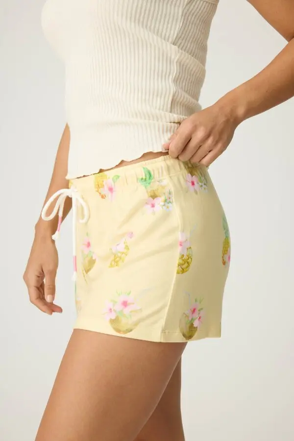 PJ Salvage Aloha Hour Tropical Print Sleep Shorts