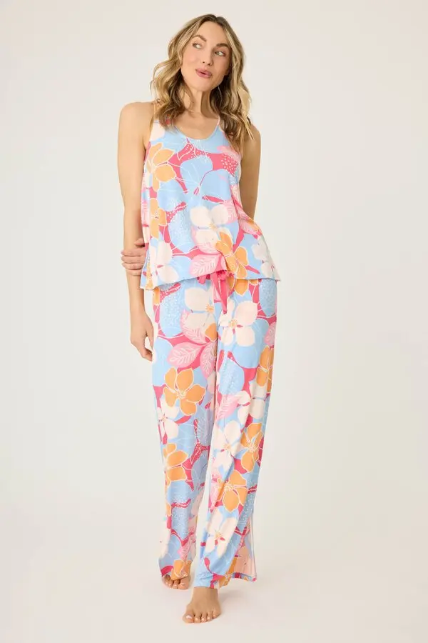 PJ Salvage Tropical Floral Modal Jersey Racerback Tank