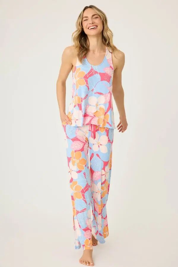 PJ Salvage Tropical Floral Modal Jersey Racerback Tank