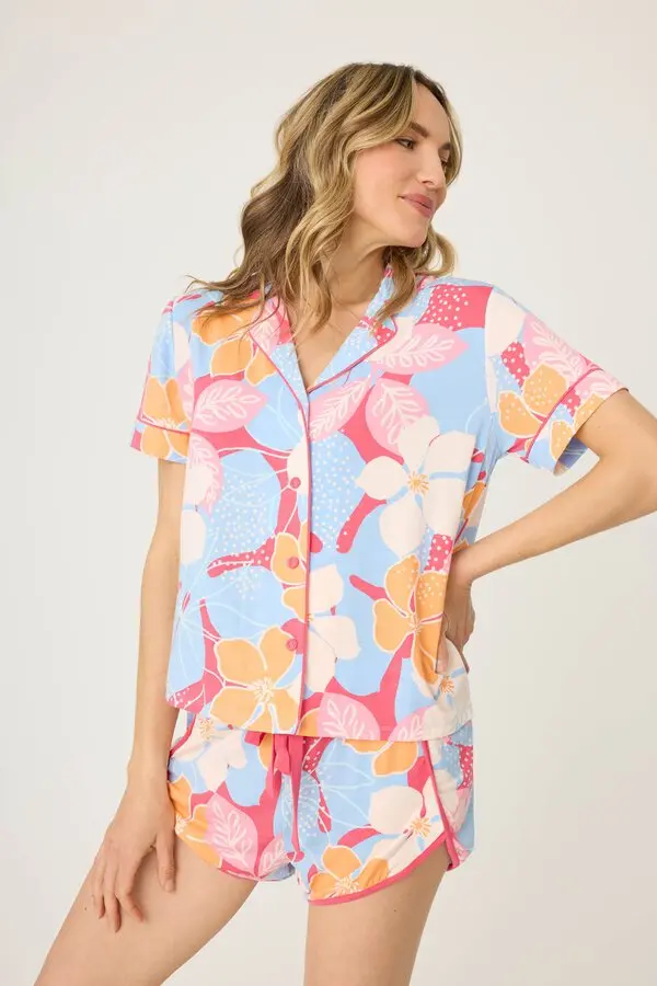 PJ Salvage Tropical Floral Short Sleeve Pajama Top