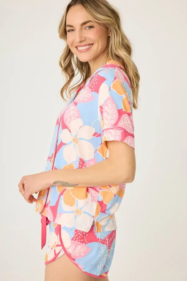 PJ Salvage Tropical Floral Short Sleeve Pajama Top