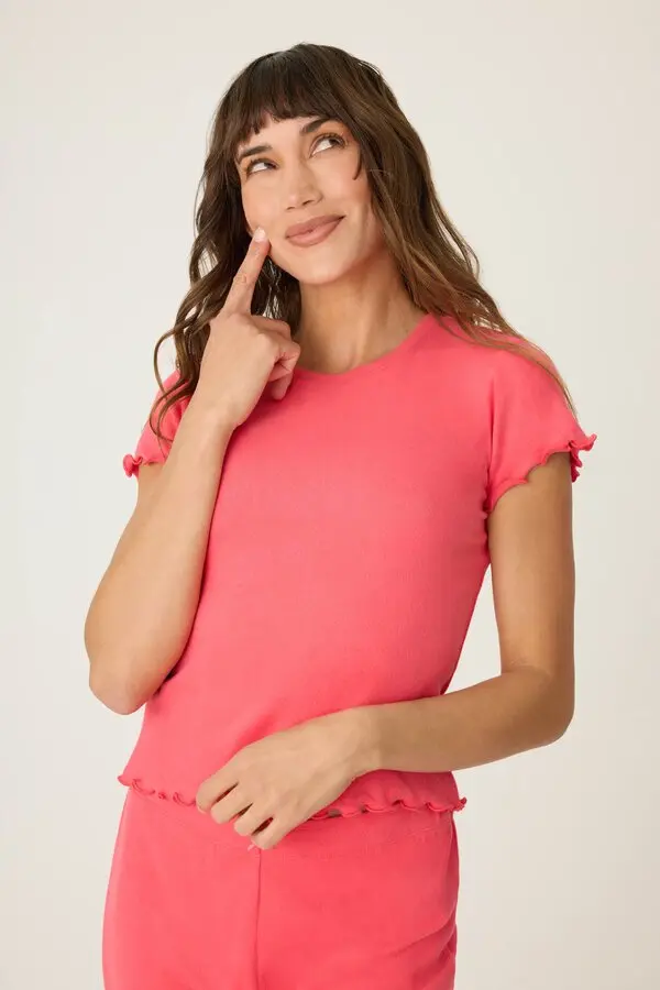 PJ Salvage Brushed Pointelle Tee