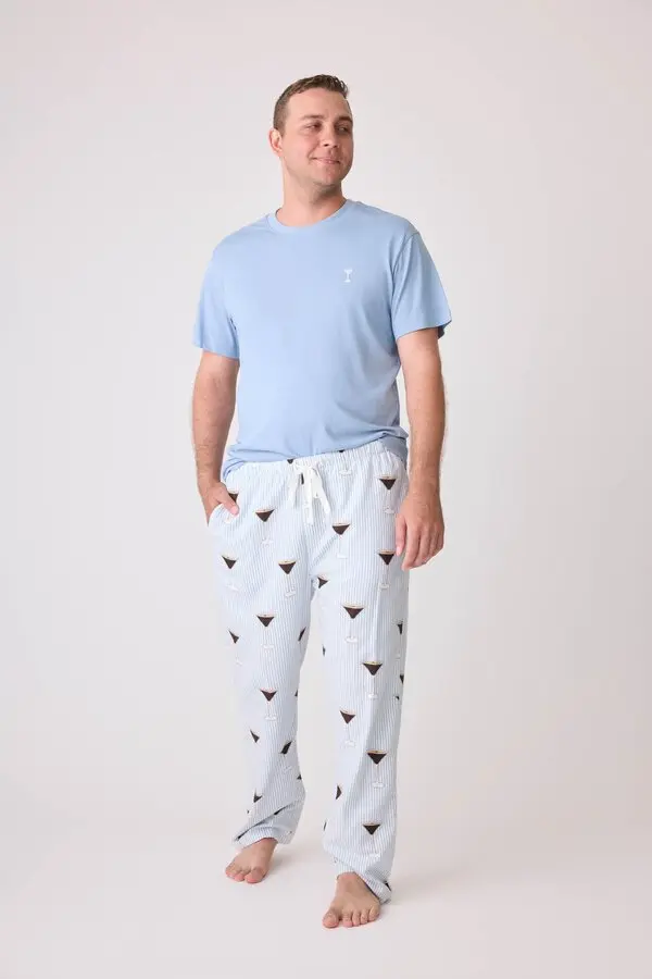 PJ Salvage His & Hers Happy New Year Pajama Set - Bluestone