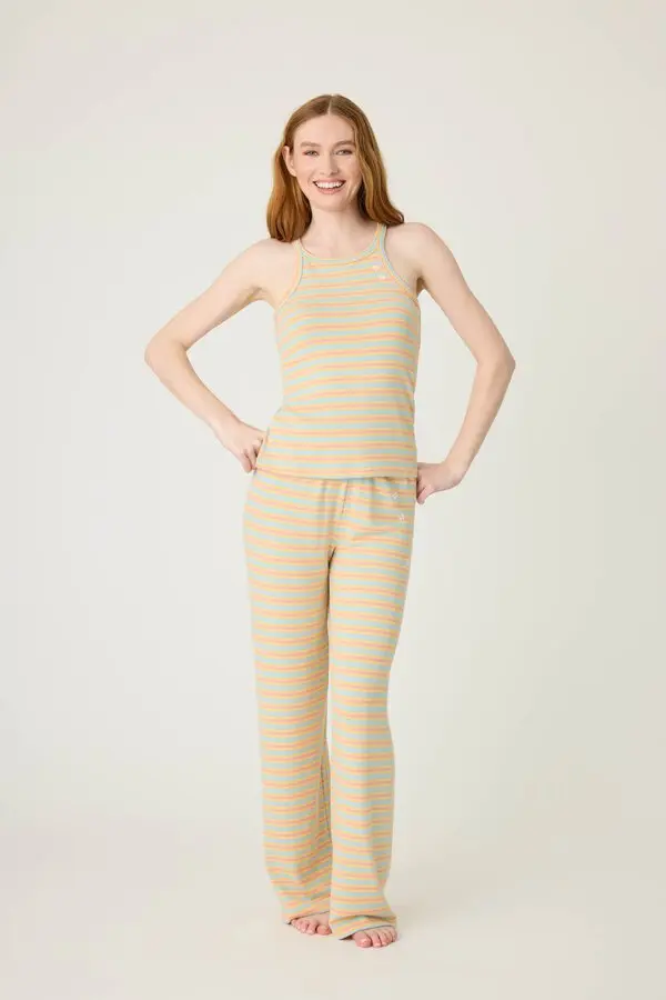 PJ Salvage Sunshine On My Mind -striped Lounge Pajama Set - Multi