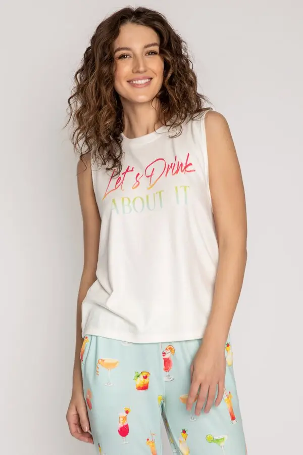 PJ Salvage Let's Sip On It" Graphic Sleeveless Tank