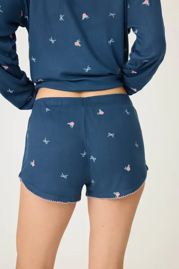 PJ Salvage English Rose Embroidered Sleep Shorts