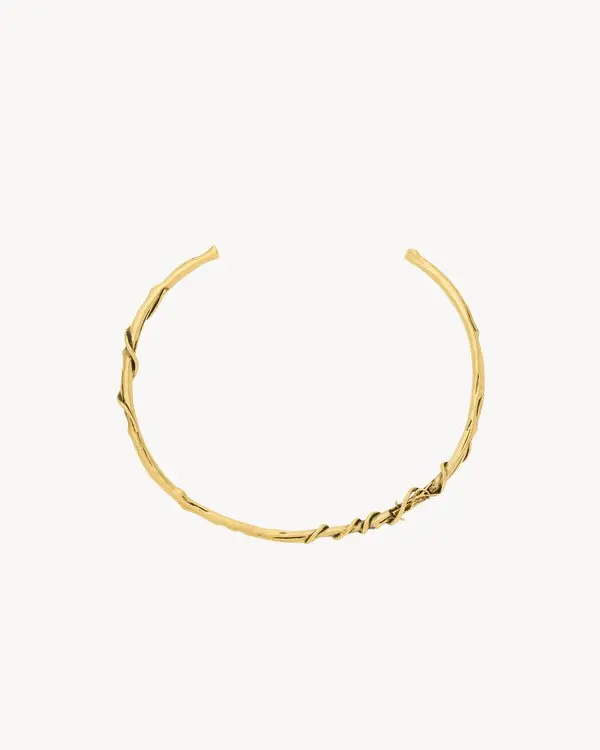 Saint Laurent Cassandre Mulberry Torc Necklace - Patinated Gold