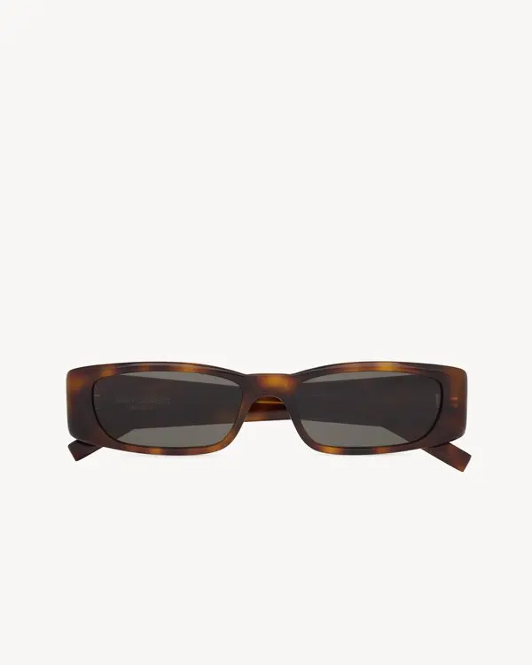 Saint Laurent Rectangular Tortoiseshell Sunglasses