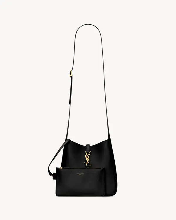 Saint Laurent Le 5 À 7 Supple Crossbody Bag In Grained Leather - Black
