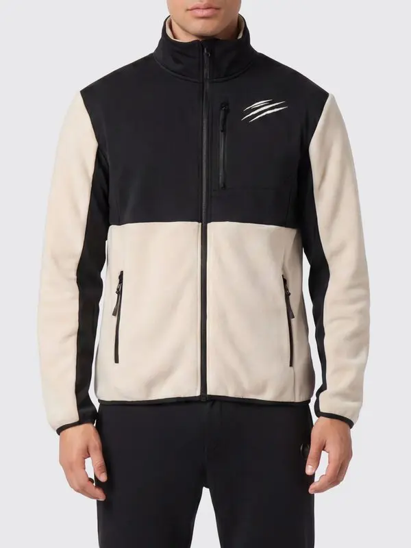 PLEIN SPORT Zip-up Fleece Jacket - Beige