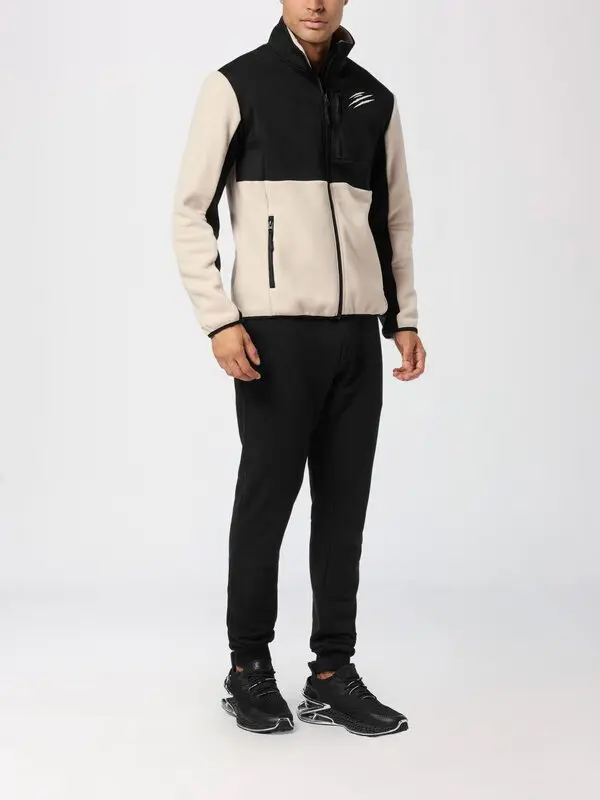 PLEIN SPORT Zip-up Fleece Jacket - Beige