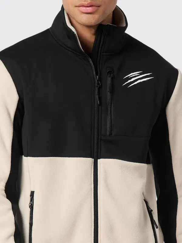 PLEIN SPORT Zip-up Fleece Jacket - Beige