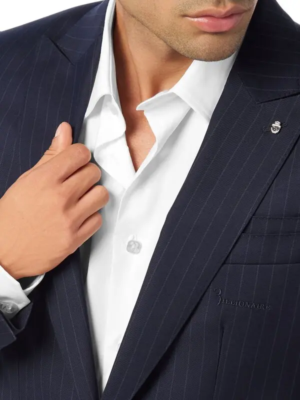BILLIONAIRE Striped Blazer - Navy