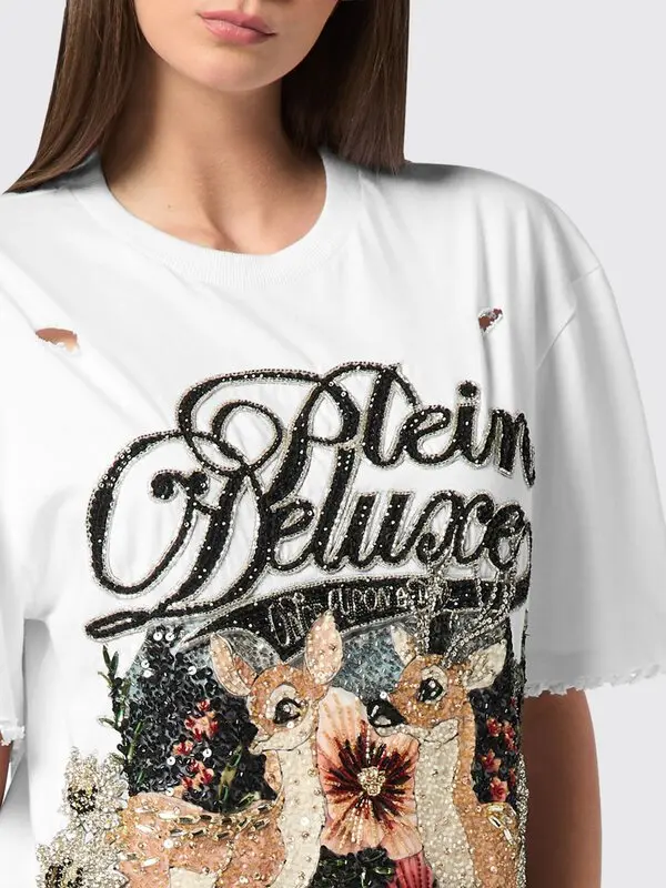 Philipp Plein Embellished Cotton T-shirt