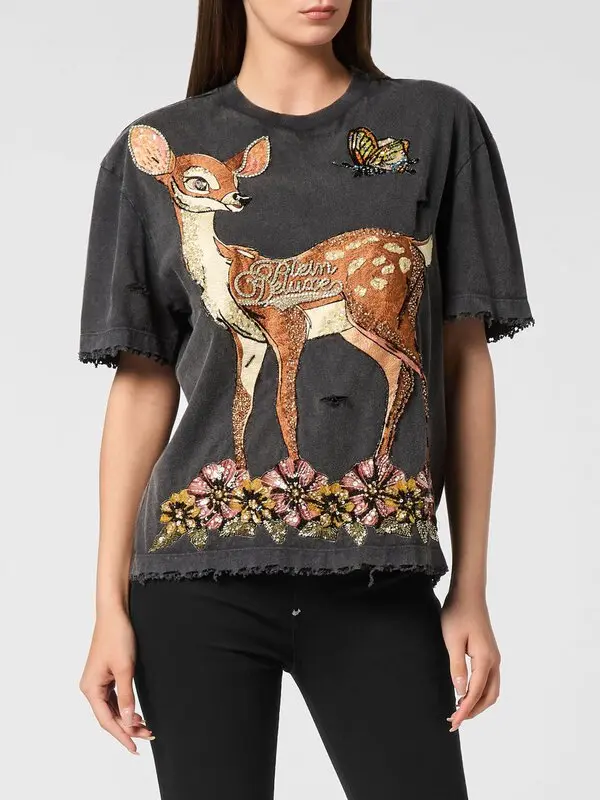 Philipp Plein Graphic Print T-shirt - Black