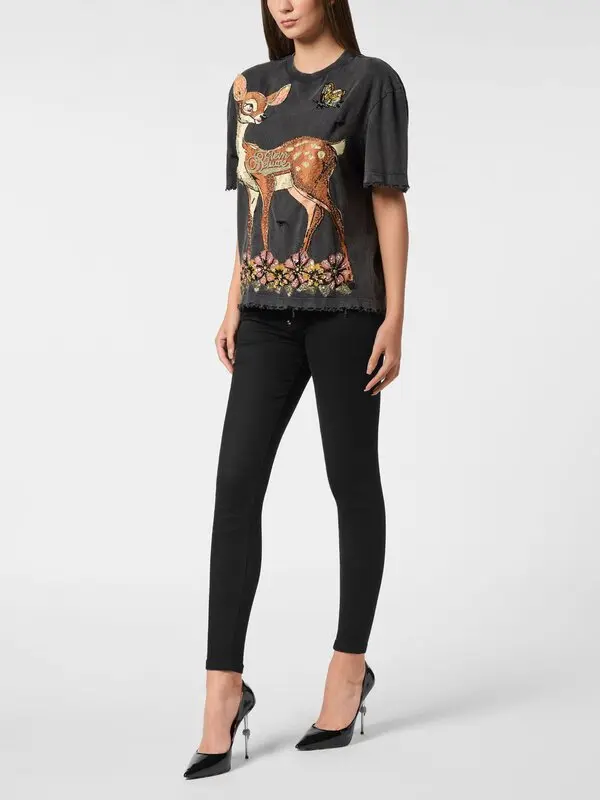 Philipp Plein Graphic Print T-shirt - Black