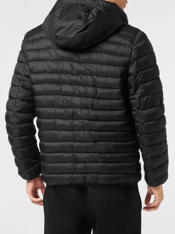 PLEIN SPORT Hooded Quilted Down Jacket - Black