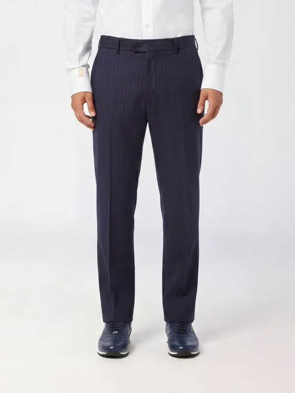BILLIONAIRE Tailored Pinstriped Trousers - Navy