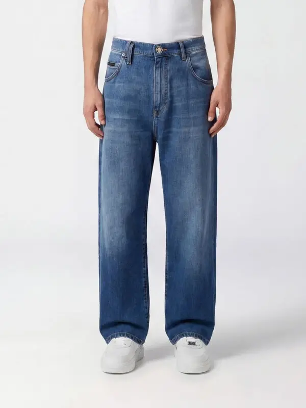 Philipp Plein Wide Leg Jeans - Blue
