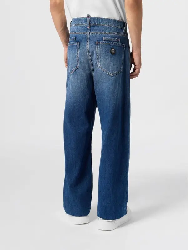 Philipp Plein Wide Leg Jeans - Blue