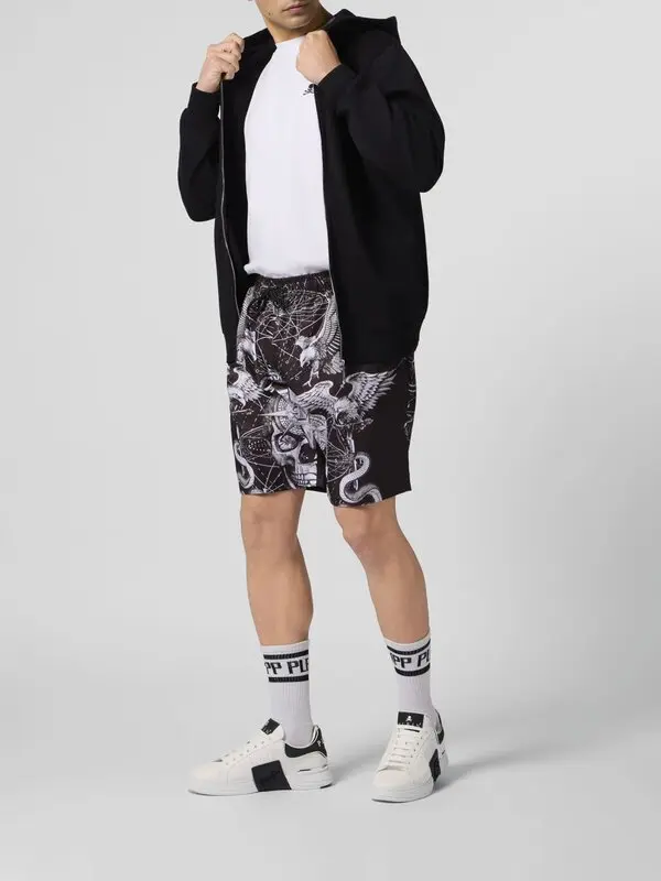 Philipp Plein Graphic Print Jersey Shorts