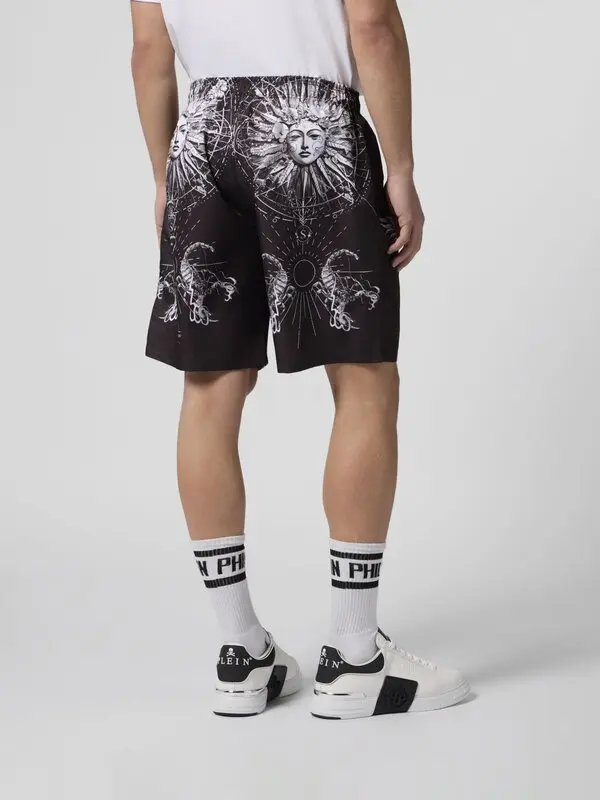 Philipp Plein Graphic Print Jersey Shorts