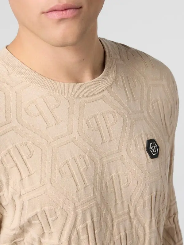 Philipp Plein Textured Knit Sweater - Beige