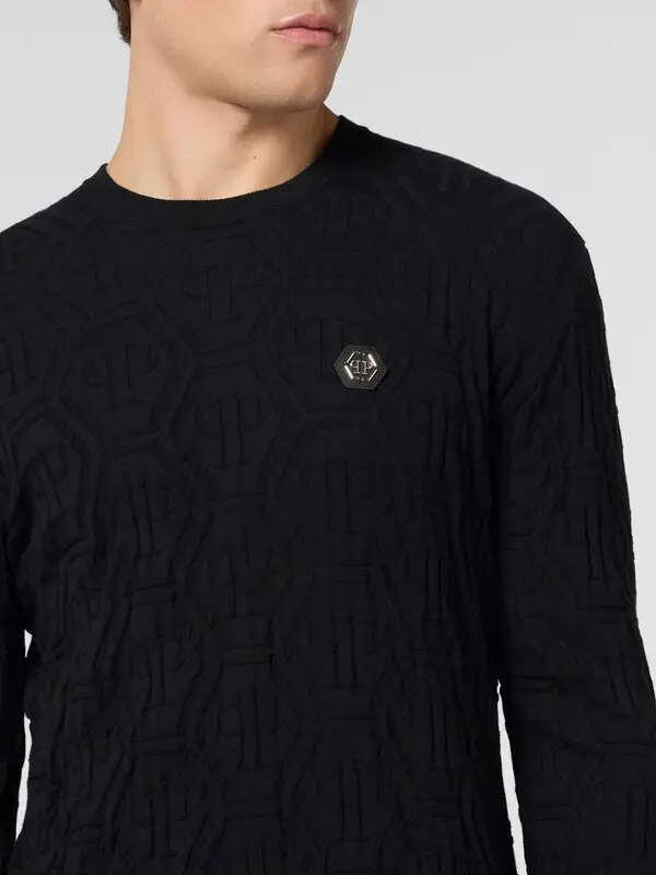 Philipp Plein Textured Pullover - Black